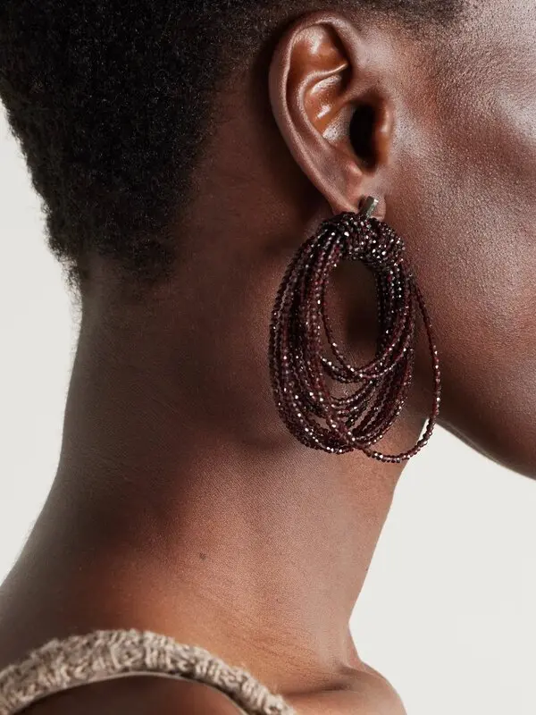Brunello Cucinelli Beaded Hoop Earrings