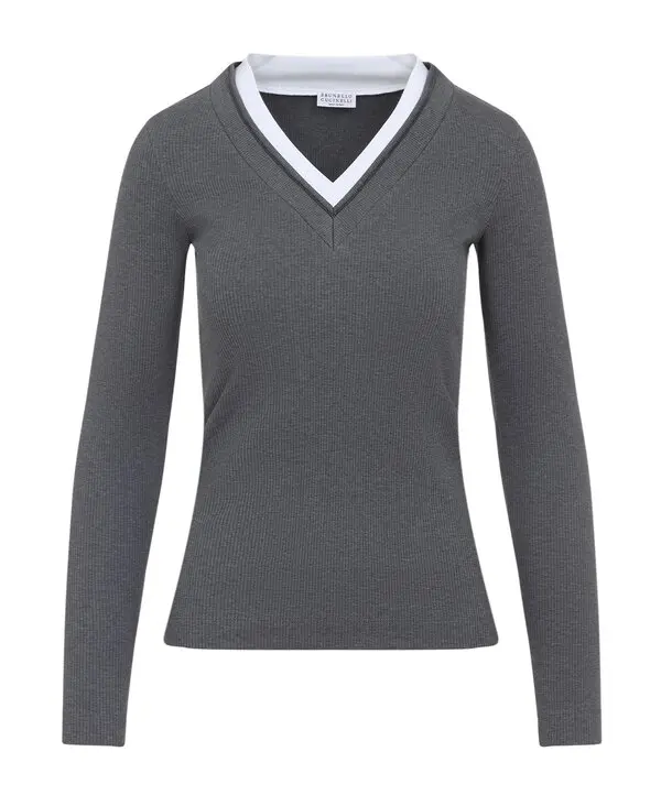 Brunello Cucinelli V-neck Pullover - Black