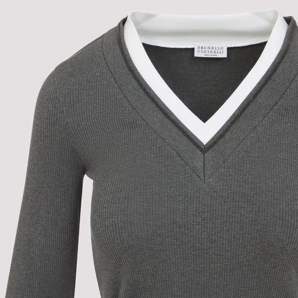 Brunello Cucinelli Long Sleeve V-neck Pullover