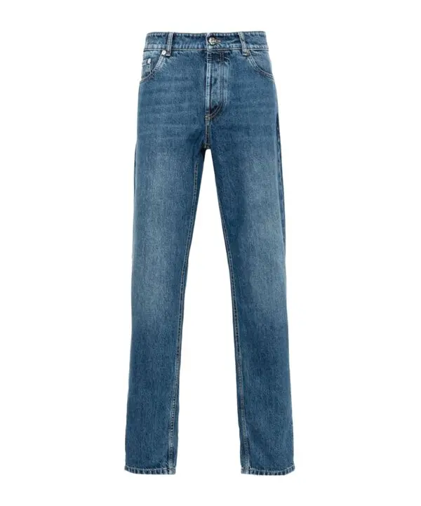 Brunello Cucinelli Straight Leg Jeans With Embroidered Logo
