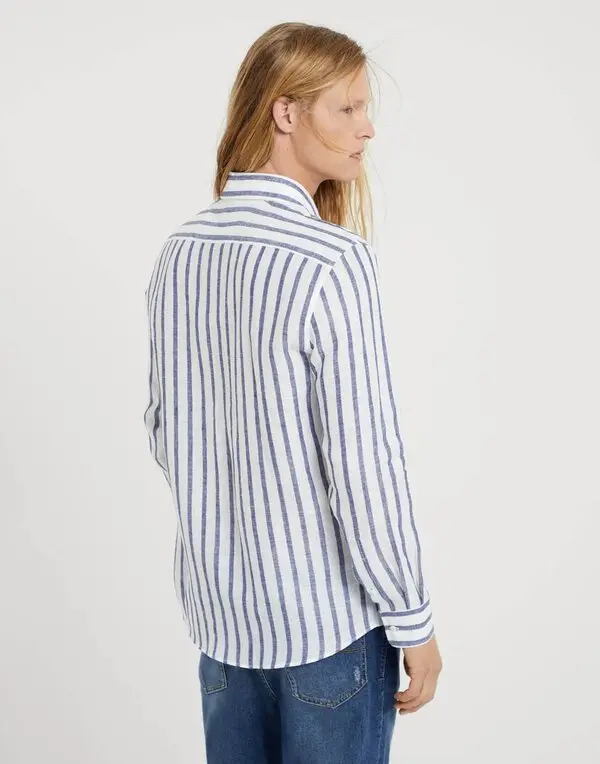 Brunello Cucinelli Striped Linen Shirt
