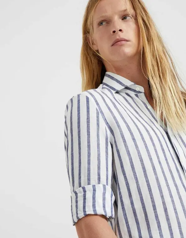 Brunello Cucinelli Striped Linen Shirt