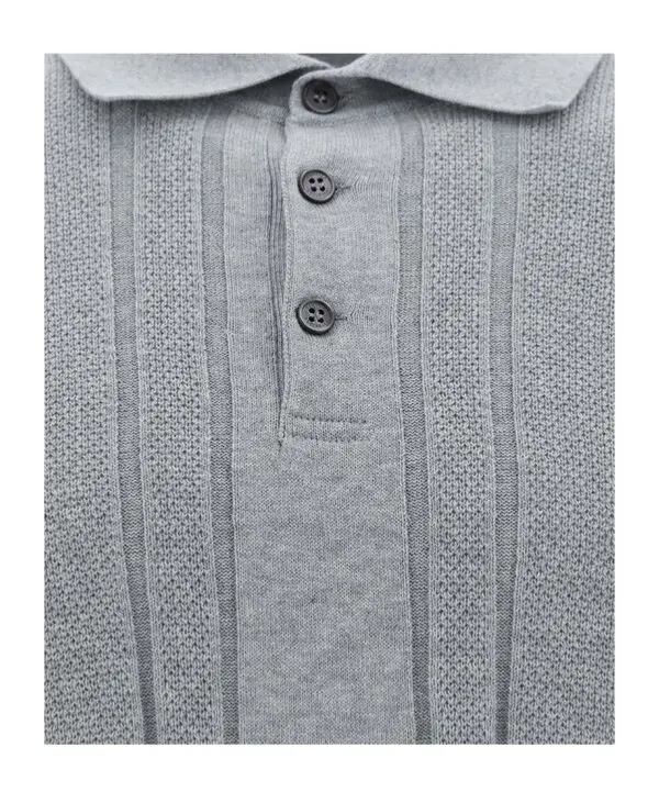 Brunello Cucinelli Short Sleeved Open-knitted Polo Shirt