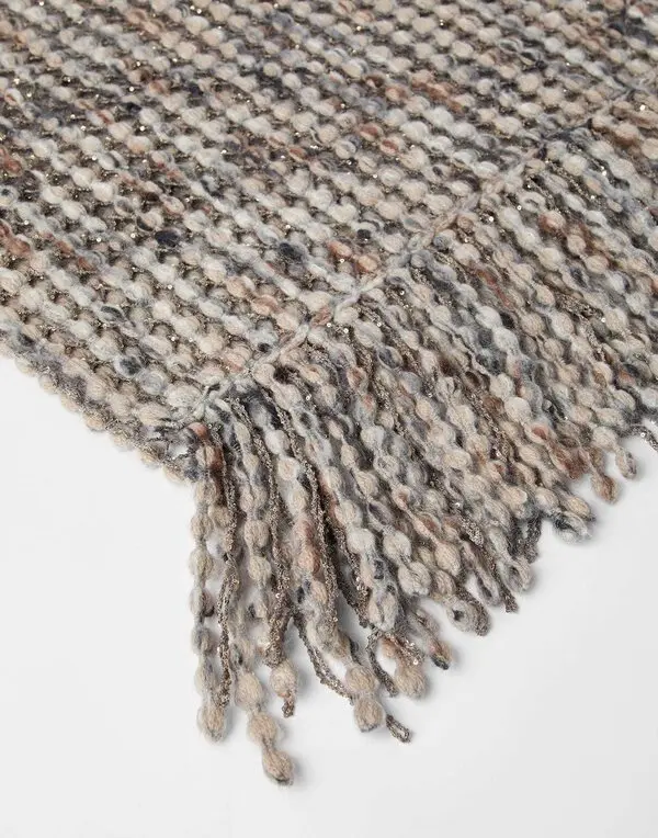 Brunello Cucinelli Balloon Net Embroidered Knitted Scarf