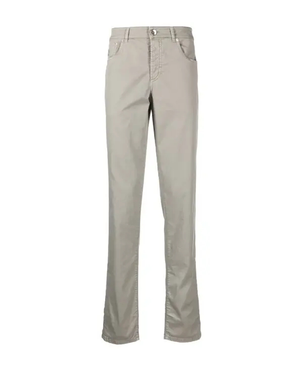 Brunello Cucinelli Straight-leg Cotton Jeans - Gray