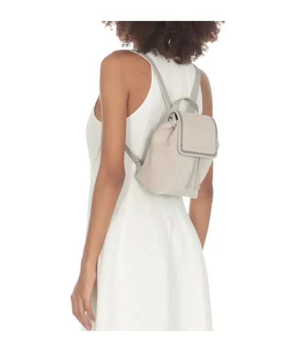 Brunello Cucinelli Logo Embossed Drawstring Backpack