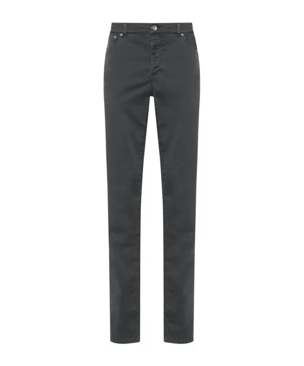 Brunello Cucinelli Logo-embroidered Straight-leg Trousers
