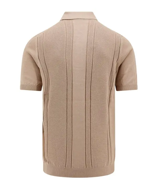 Brunello Cucinelli Short Sleeved Open-knitted Polo Shirt