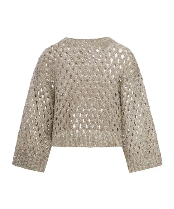 Brunello Cucinelli Long Sleeved Knitted Jumper - Nude