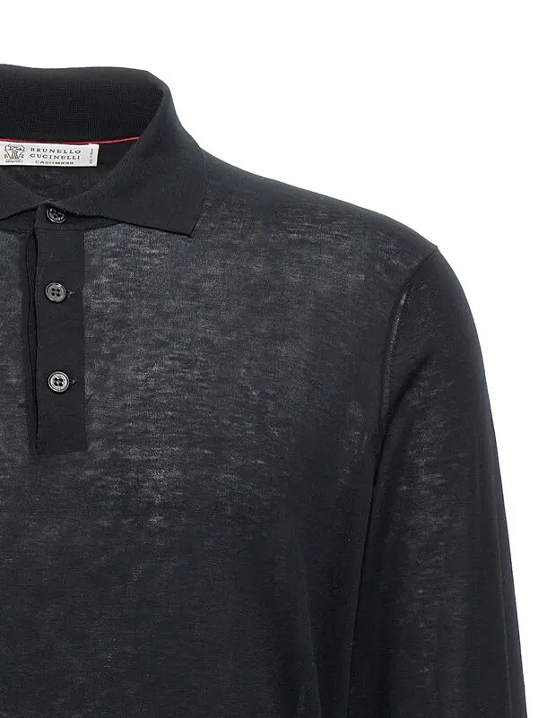 Brunello Cucinelli Long Sleeved Knitted Polo Shirt