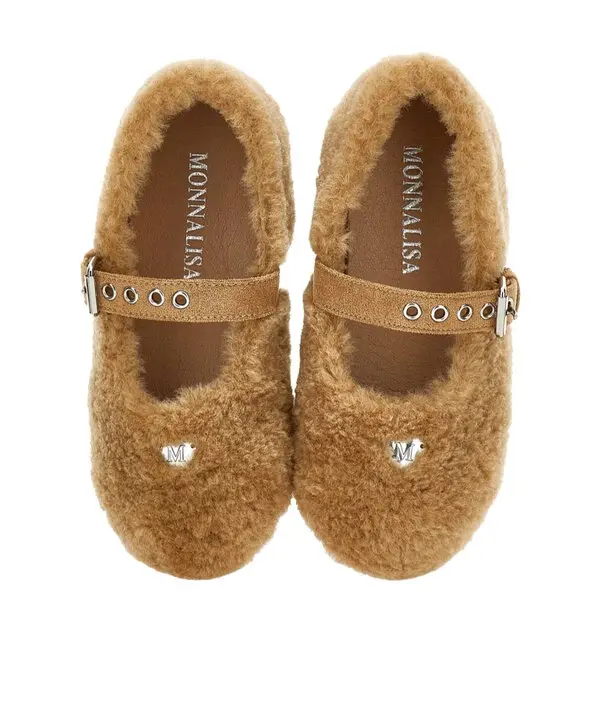 Monnalisa Buckle Fastened Round Toe Ballet Flats
