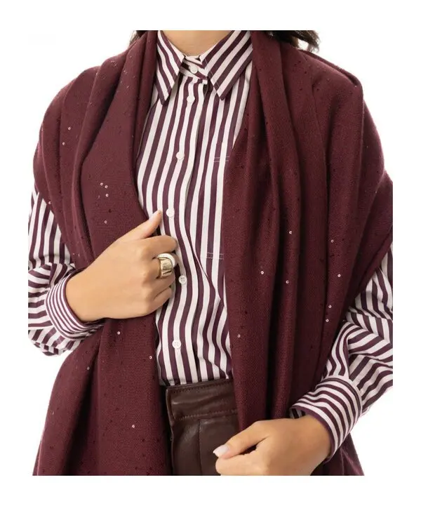 Brunello Cucinelli Sequin-embellished Fringed Scarf - Red