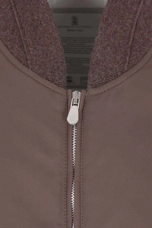 Brunello Cucinelli Techno Satin Bomber Jacket