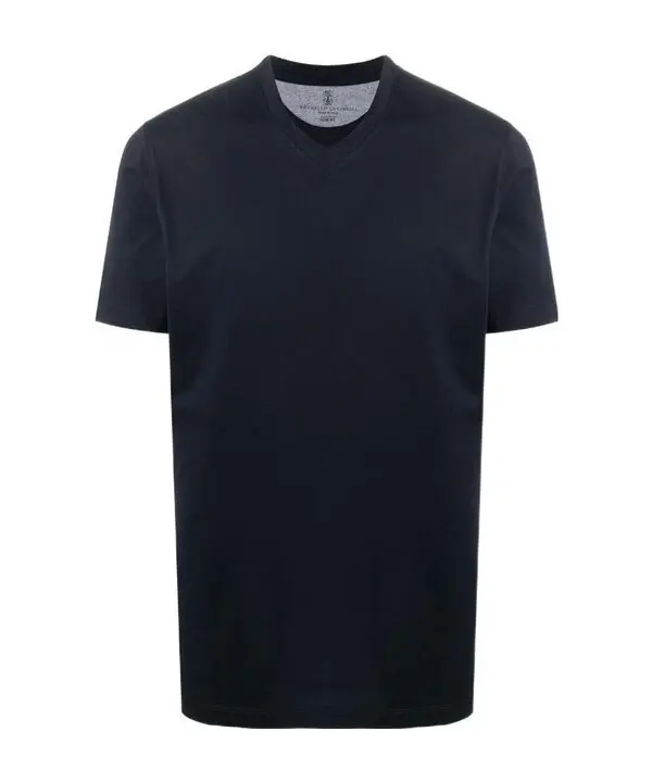 Brunello Cucinelli V-neck Short-sleeved T-shirt - Black