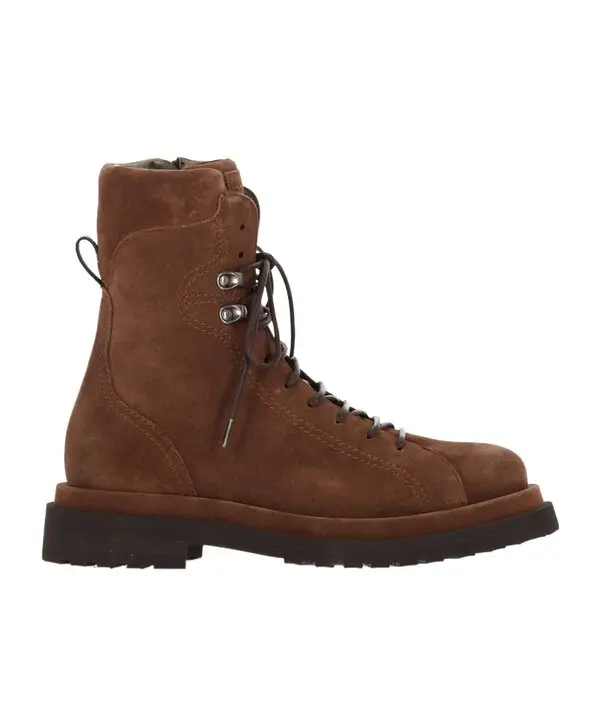 Brunello Cucinelli Round Toe Lace-up Boots