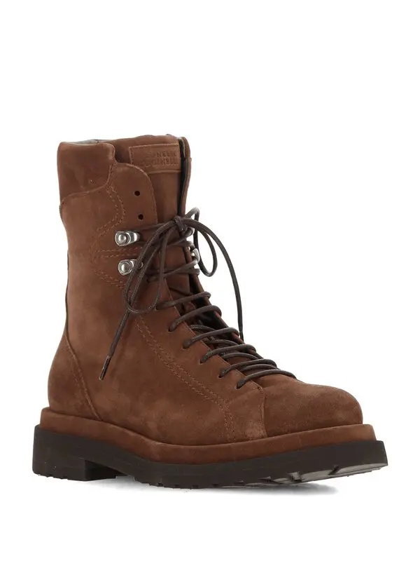 Brunello Cucinelli Round Toe Lace-up Boots