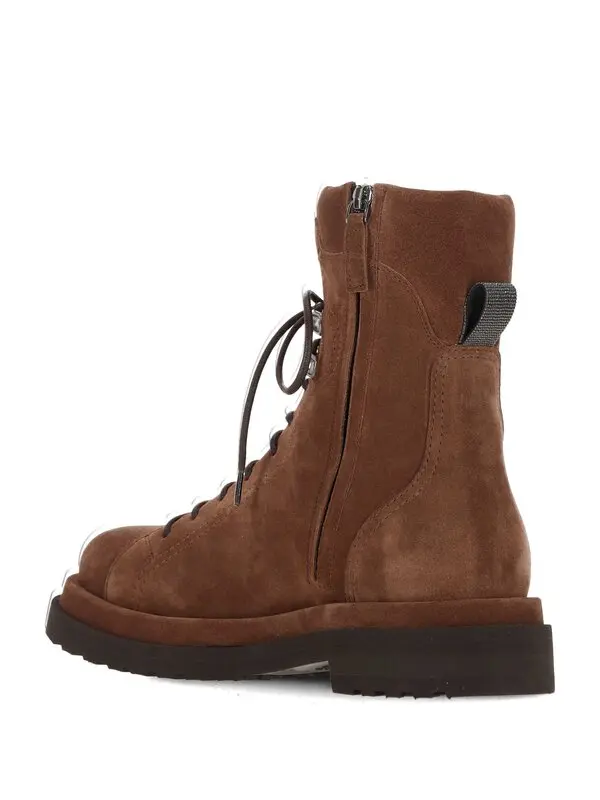 Brunello Cucinelli Round Toe Lace-up Boots