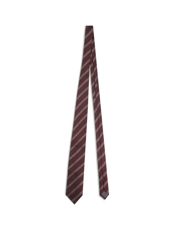Brunello Cucinelli Striped Silk Tie - Red