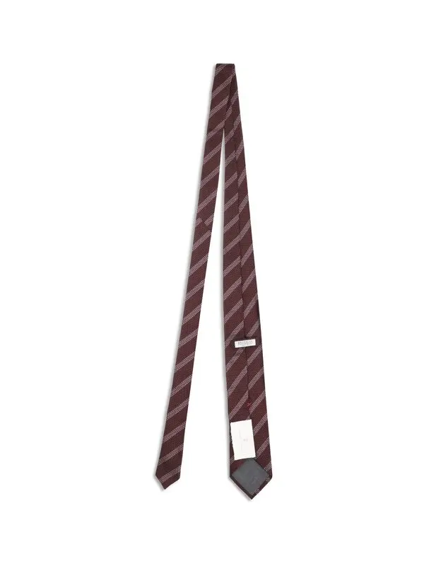 Brunello Cucinelli Striped Silk Neck Tie