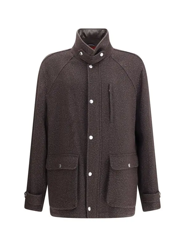 Brunello Cucinelli Snap Buttoned Shirt Jacket - Black