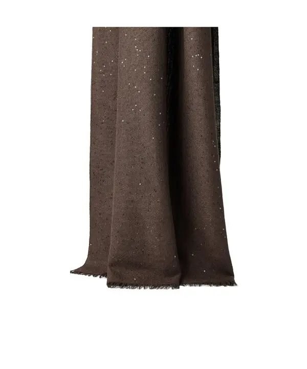 Brunello Cucinelli Embellished Fringed-edge Scarf