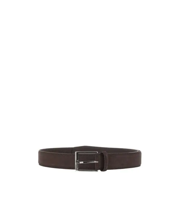 Hugo Boss Suede Pin Buckle Belt - Brown