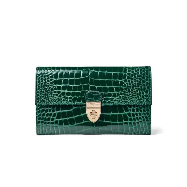 ASPINAL OF LONDON Mayfair® Clutch In Ever Patent Croc