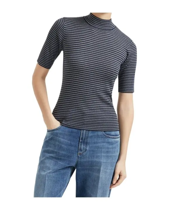 Brunello Cucinelli Striped Lightweight Sweater - Black