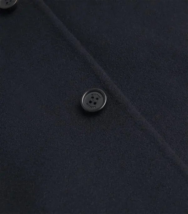 Mackage Wool Leather-trim Emmanuel Overshirt - Navy