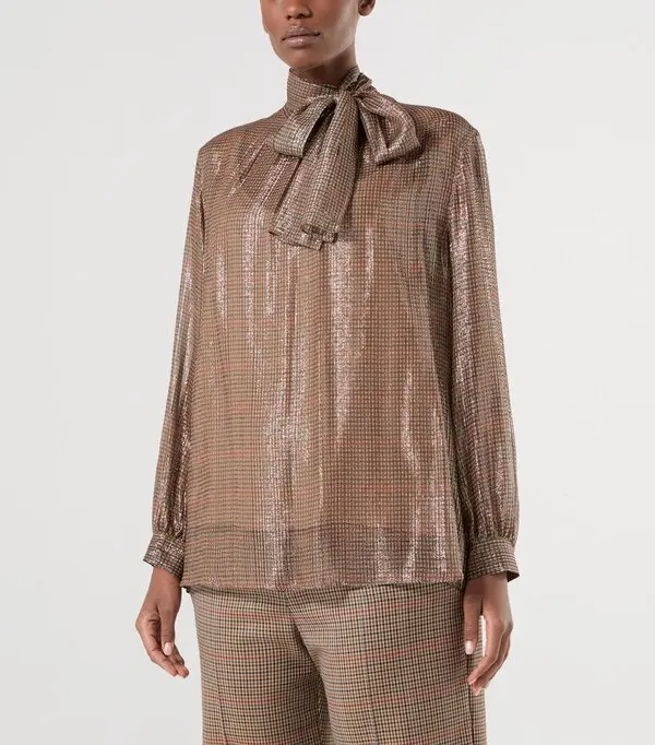 Marina Rinaldi Silk Pussybow Blouse