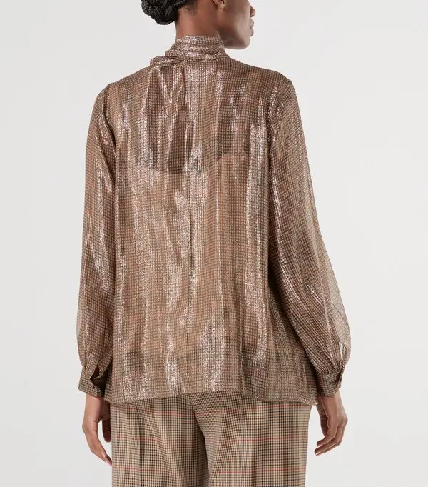 Marina Rinaldi Silk Pussybow Blouse
