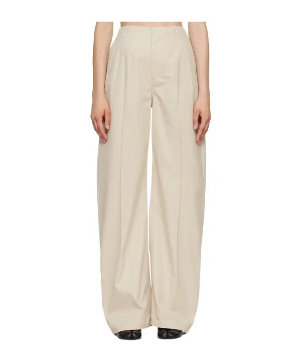 MAISON MARGIELA Light Cotton Twill Wide-leg Trousers - Nude