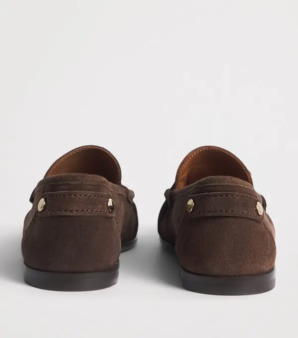 Sandro Suede Loafers With Gold-tone Clasp