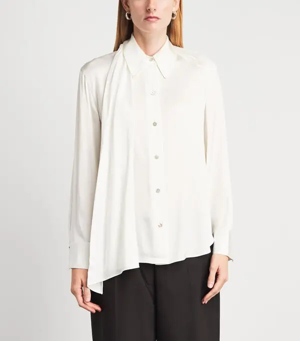 Vince Silk-blend Scarf-detail Shirt