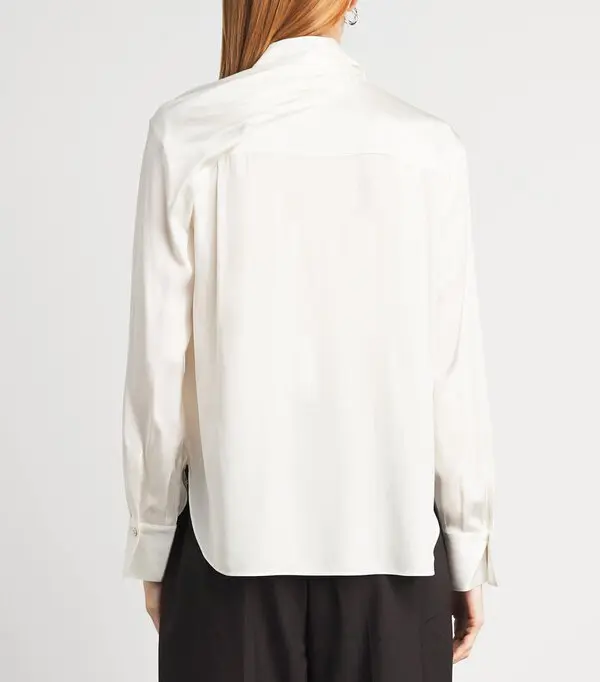 Vince Silk-blend Scarf-detail Shirt