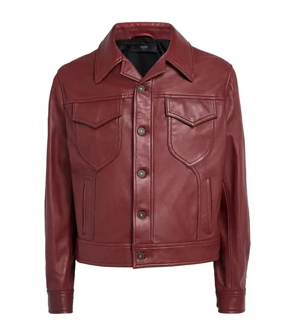 Amiri Vintage-cut Leather Jacket - Red