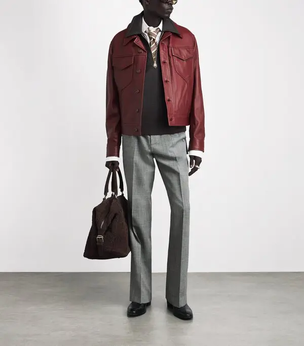 Amiri Vintage-cut Leather Jacket