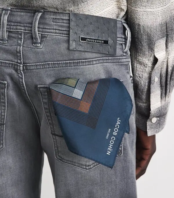 Jacob Cohen Bard Slim Jeans With Ostrich Leather Patch - Black