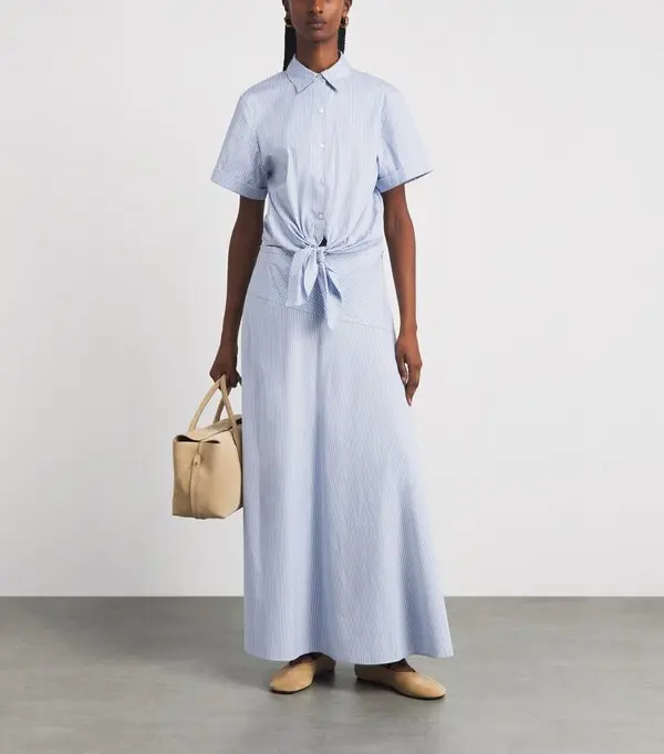 Theory Striped Tie-front Shirt - Blue