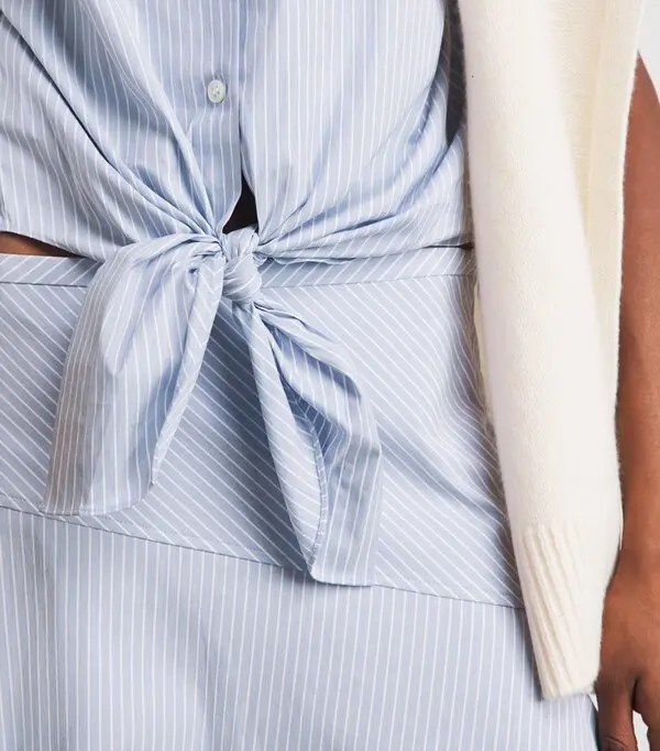 Theory Striped Tie-front Shirt - Blue