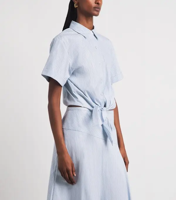 Theory Striped Tie-front Shirt - Blue