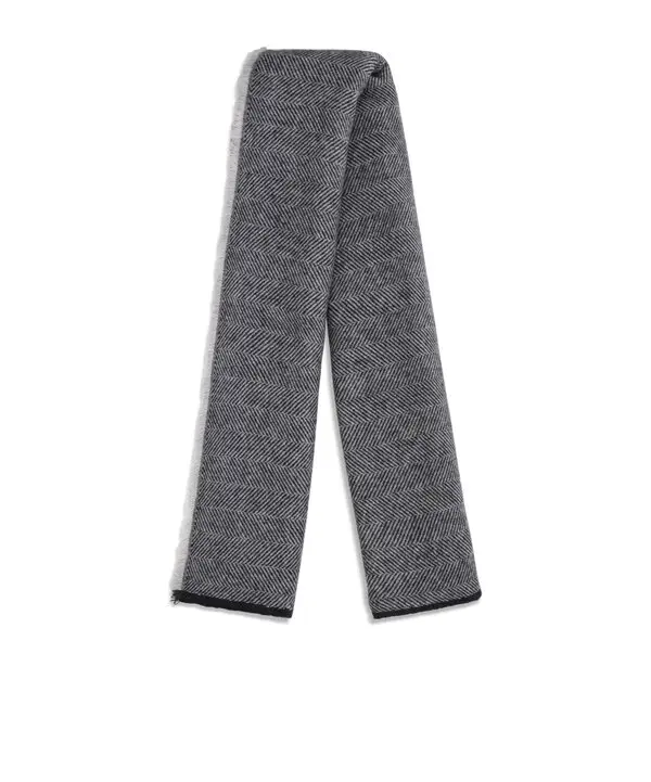 Brunello Cucinelli Herringbone Fringed Scarf
