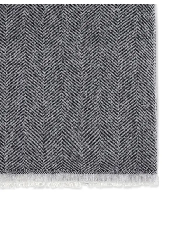 Brunello Cucinelli Herringbone Fringed Scarf