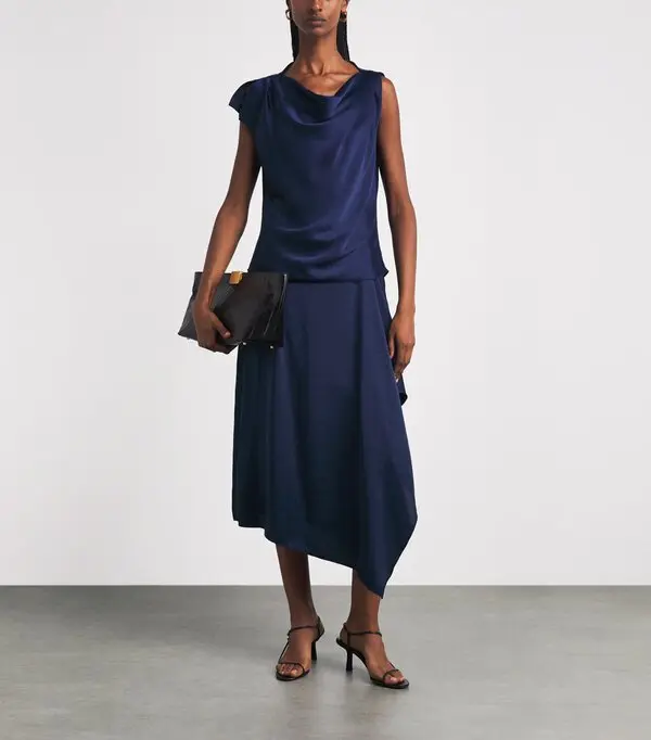 Theory Crushed Satin Sleeveless Blouse