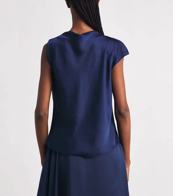 Theory Crushed Satin Sleeveless Blouse
