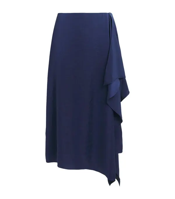 Theory Crushed Satin Sarong Skirt - Navy