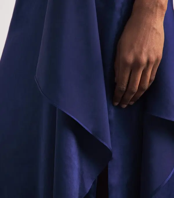 Theory Crushed Satin Sarong Skirt - Navy