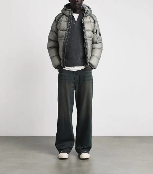C.P. COMPANY Hooded Down Puffer Jacket - Grey