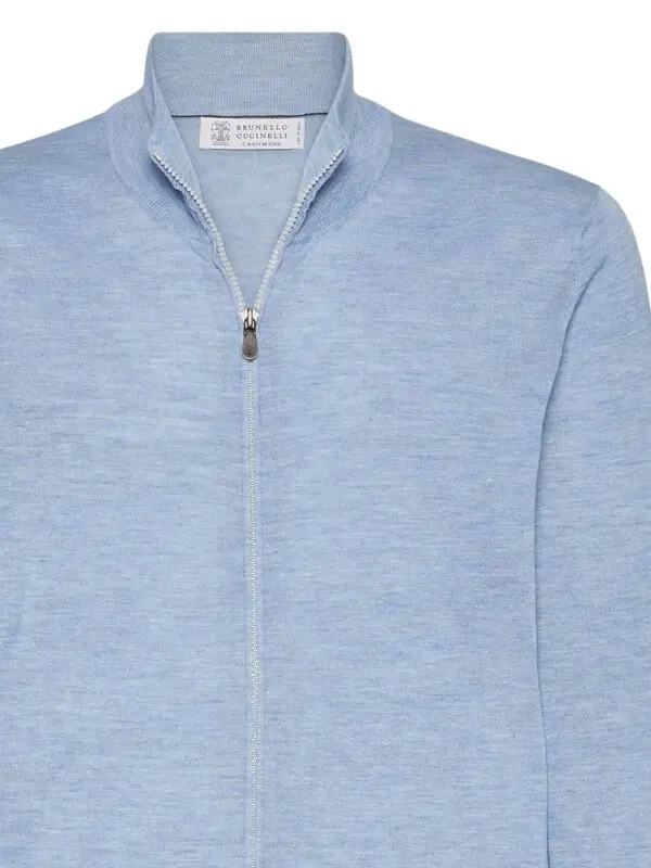 Brunello Cucinelli Long-sleeved Zipped Cardigan - Blue