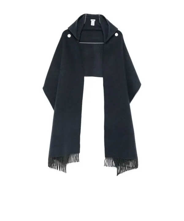 Brunello Cucinelli Fringed-hem Cape - Blue